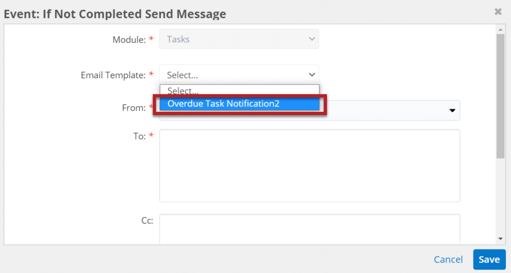 Creating an Overdue Task Alert in SugarCRM