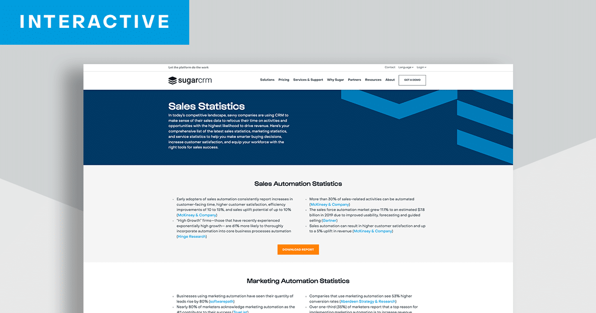 Sales Statistics | Facts on Sales Processes & Tools | SugarCRM
